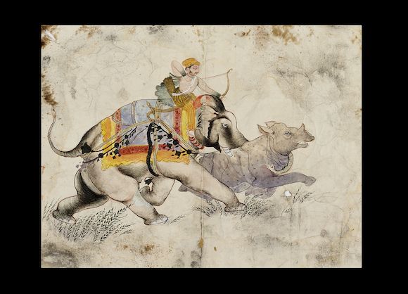 Bonhams : Ram Singh I (reg. 1695-1705?) riding an elephant in pursuit ...