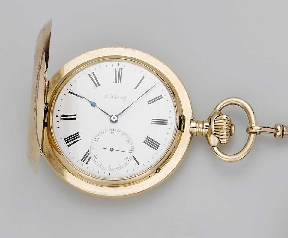 Bonhams : JWC/L.Schwartz. A gents 14ct gold full hunter pocket watch ...