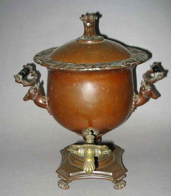 Bonhams : A William IV copper samovar