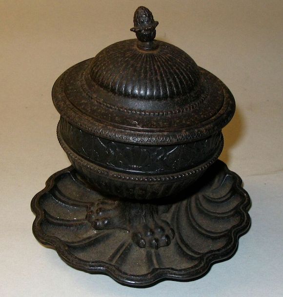 Bonhams : A Regency blackened cast iron inkstand
