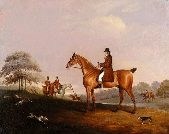 Bonhams : Edwin Cooper (1785-1833) A gentleman on a chestnut hunter in ...