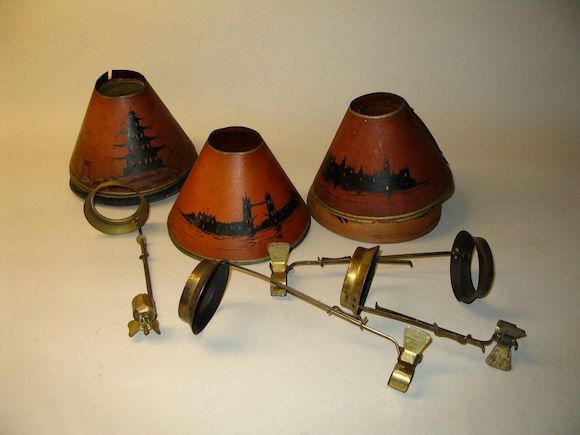 Bonhams : A group of twenty eight Edwardian period conical paper lamp ...