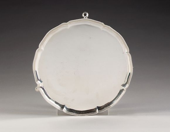 Bonhams : A Scottish silver shaped circular salver, maker's mark of ...