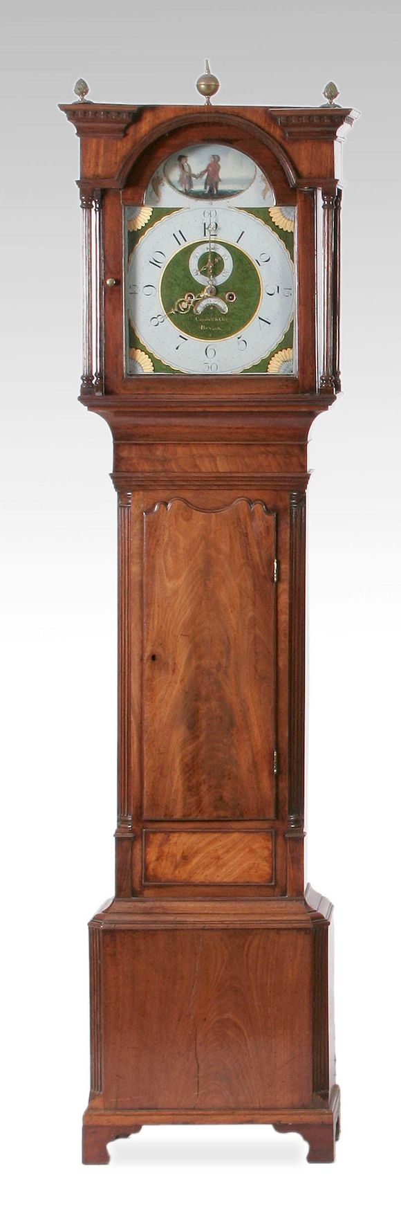 Bonhams : A Northern Irish painted dial longcase clock with automaton ...