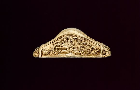 Bonhams : An Anglo-Saxon gold pommel cap with Style II interlace