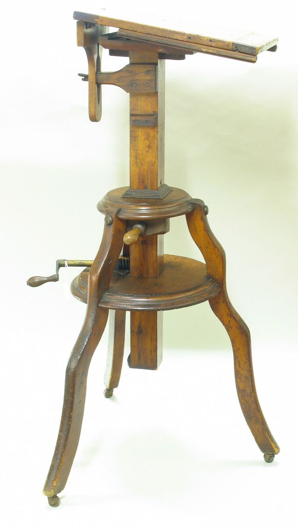 Bonhams : Studio Camera Stand, a British polished, lacquered, wood 19th ...