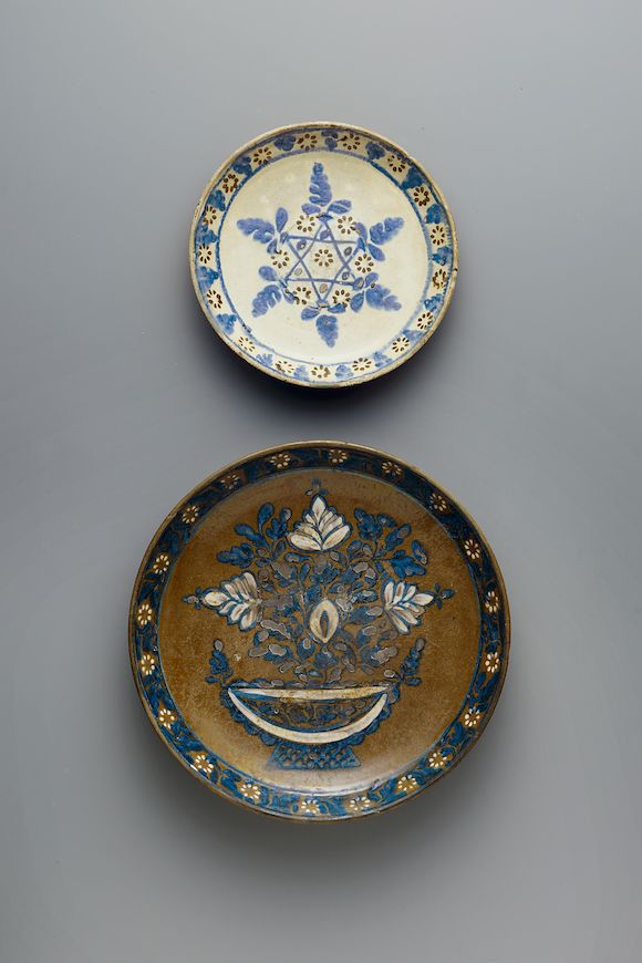 Bonhams : Two Chanakkale slip-painted pottery Dishes Turkey, 18th ...