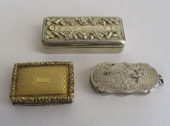 Bonhams : A George III vinaigrette By Charles Rawlings, 1819,