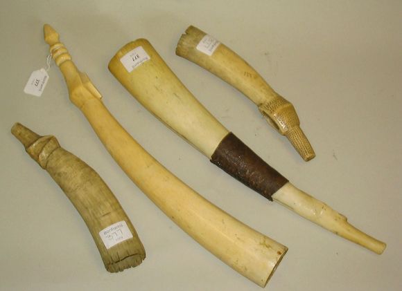 Bonhams : A group of four ivory Oliehant trumpets