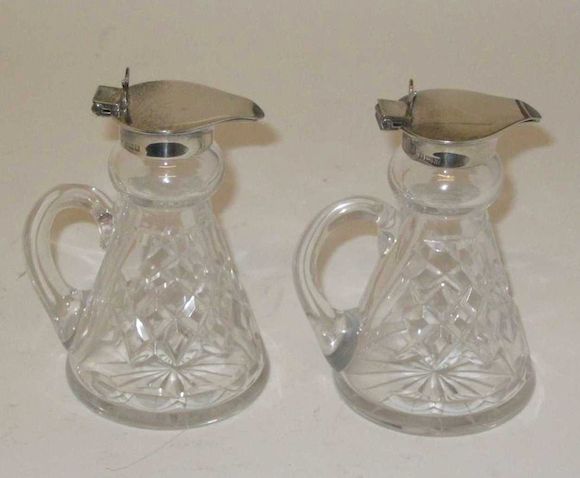 Bonhams : A set of six cut-glass mounted whiskey tots By Barker ...