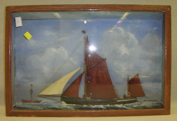 Bonhams : A diorama half model of the Thames Barge "Gladys" of Ipswich ...