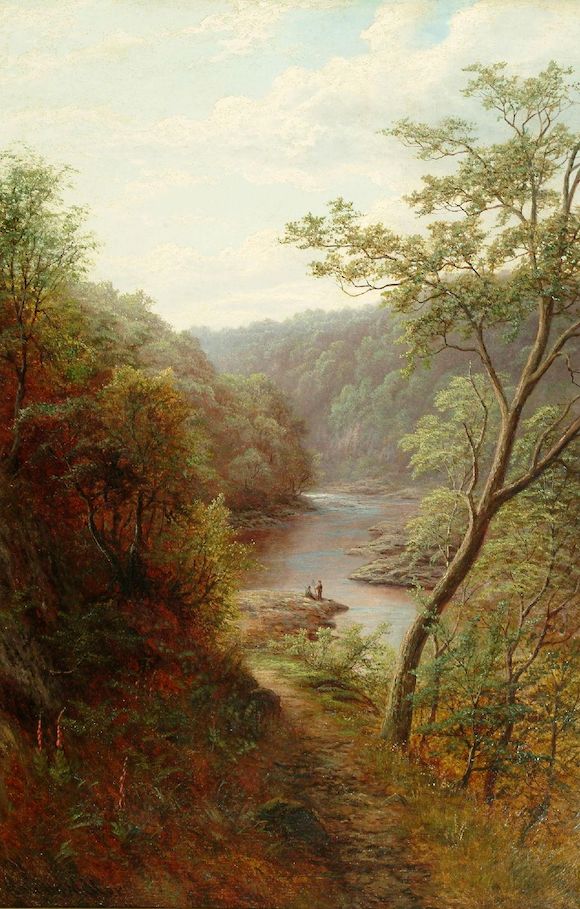 Bonhams : William Mellor (1851-1931) 'Wharfe above the Strid, Bolton ...
