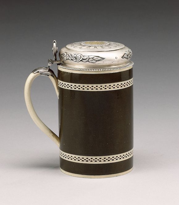 Bonhams : An 18th century Norwegian silver-mounted earthenware tankard ...