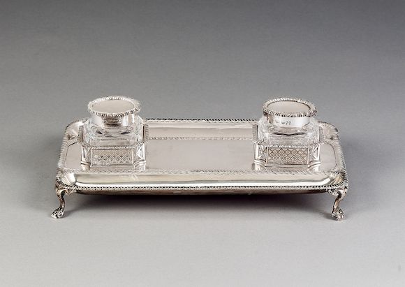 Bonhams : A Victorian silver rectangular inkstand, by John Bodman ...