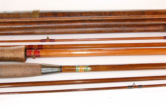 Bonhams : A McPherson & Son of Inverness three piece greenheart fly rod 9’