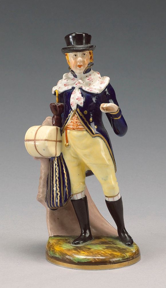 Bonhams : A Staffordshire porcelain figure of John Lison as Lubin Log ...