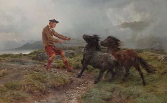 Bonhams : Rosa Bonheur (French 1822-1899) A ghillie and two Shetland ...
