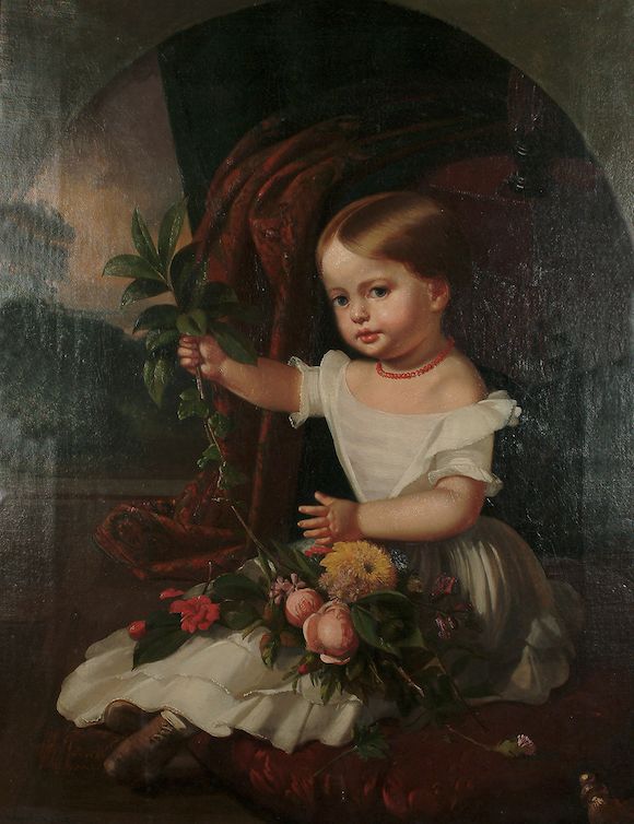 Bonhams : Louis Katzenstein (German, 1822-1907) Portrait of a little ...