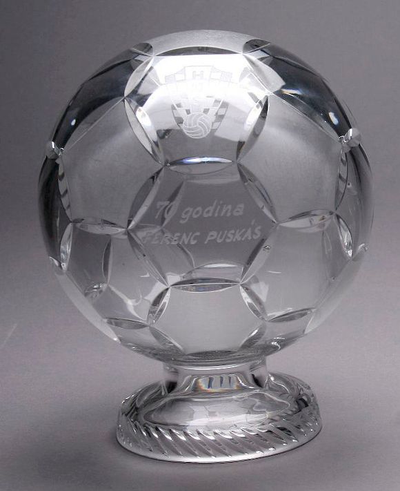 Bonhams : Lead crystal football,