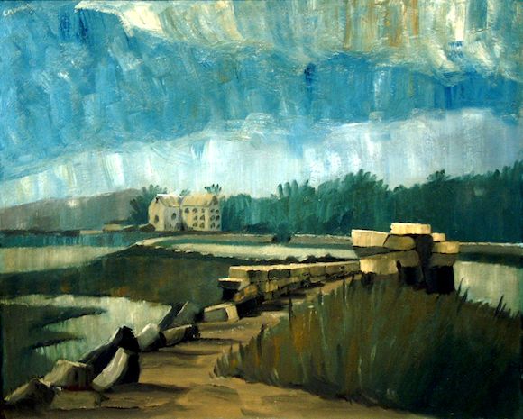 Bonhams : Alfred Caws (1912-) 'Low tide, St Helen's, Isle of Wight' 51 ...