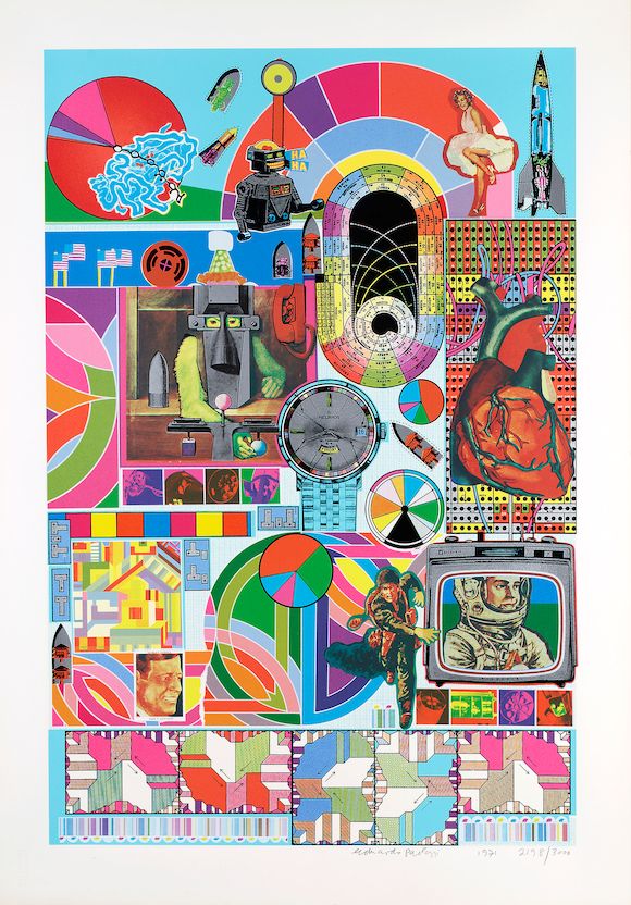 Bonhams : Eduardo Paolozzi Bash - Blue Silkscreen, 1971, printed in ...