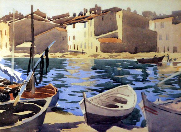 Bonhams : J C Alexander (20thc) The Lagoon Martigues