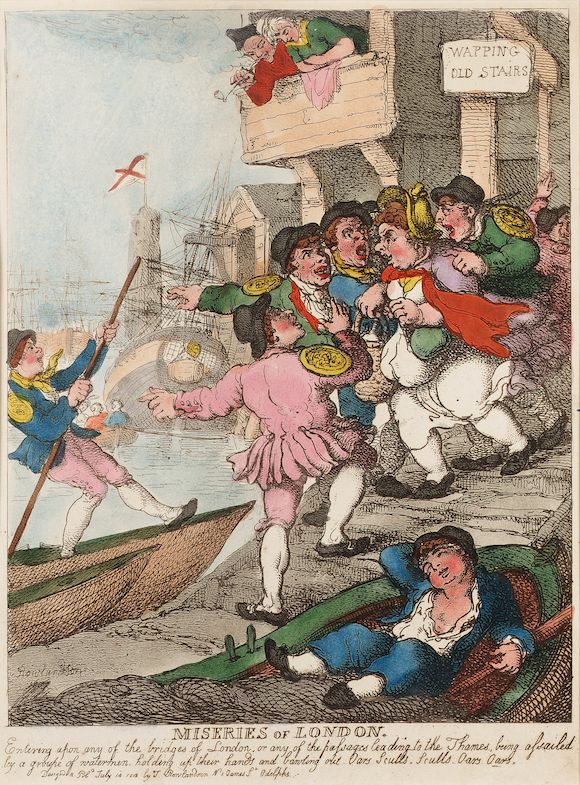 Bonhams : Thomas Rowlandson Miseries of London (Wapping Old Stairs ...