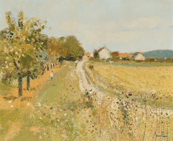Bonhams : Gerard Passet (French, 20th Century) Verger et Village 47 x ...