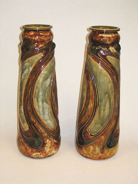 Bonhams : Frank Butler A Pair of Doulton Lambeth Vases by Frank Butler