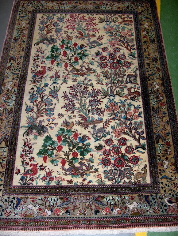 Bonhams : A Ghom rug, Central Persia 163 x 105cm.