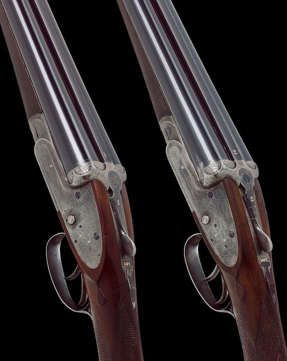 Bonhams : A fine pair of 12-Bore 'The Automatic' sidelock ejector guns by J. Woodward, no. 5058/ ...