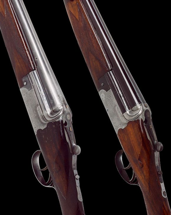 Bonhams : A pair of 16-bore (2¾in) over-and-under ejector guns by C ...