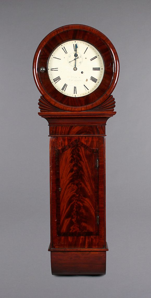 Bonhams : A mahogany and crossbanded "Norfolk" type wall timepiece ...