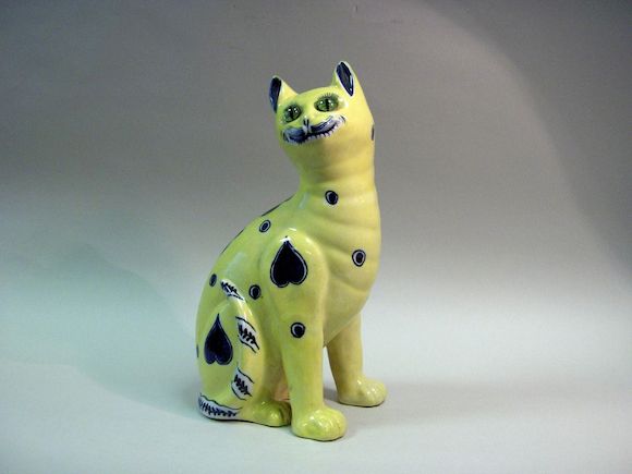 Bonhams : A French faience cat,