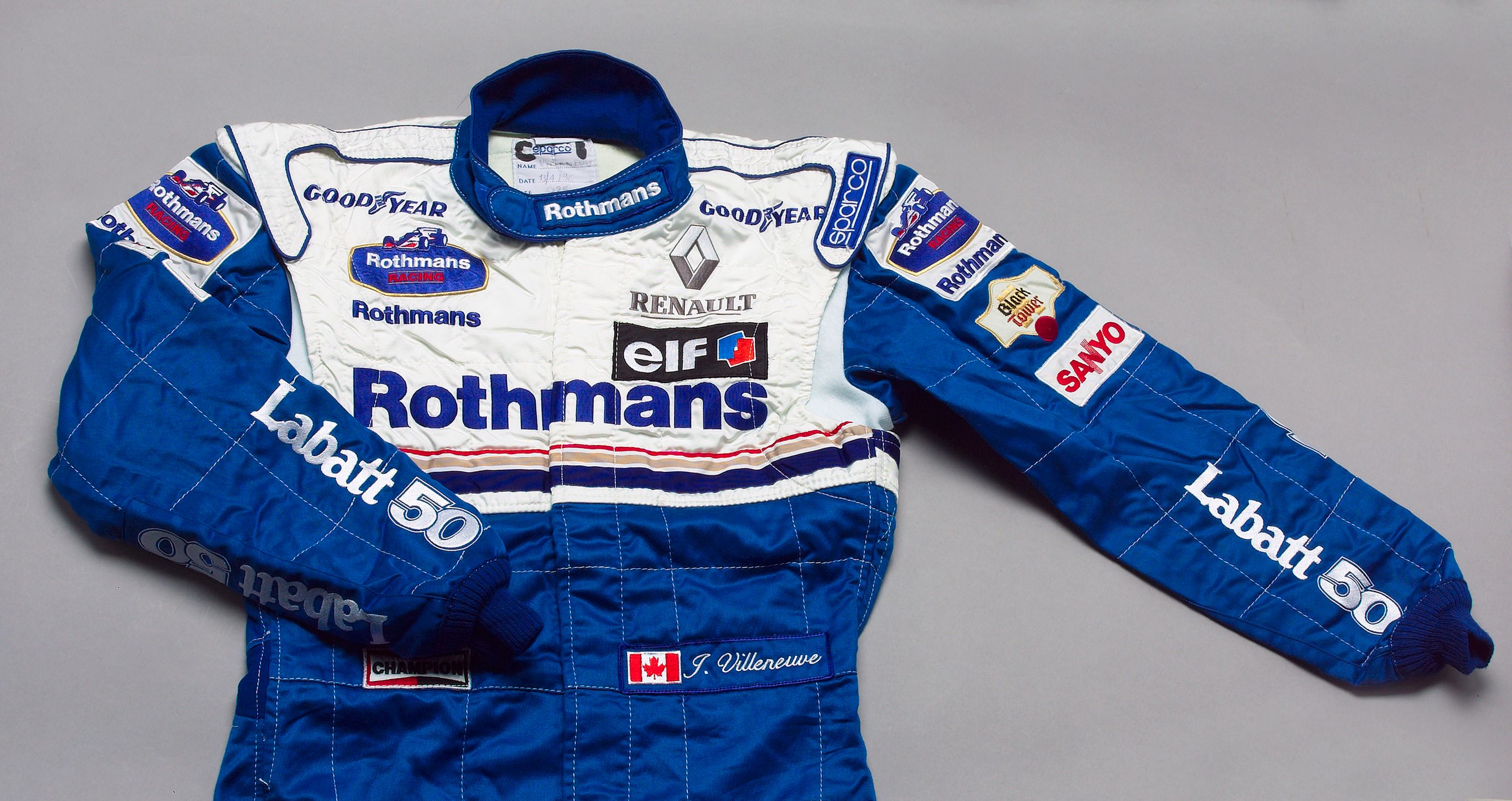Bonhams Cars : A pair of Jacques Villeneuve's Race overalls,
