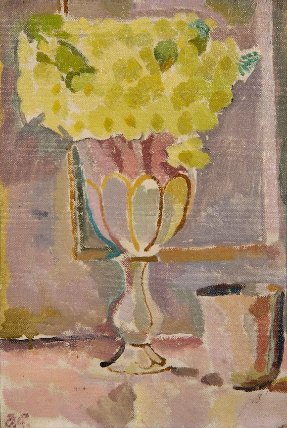 Bonhams : Duncan Grant (1885-1978) A still life of primroses in a vase ...