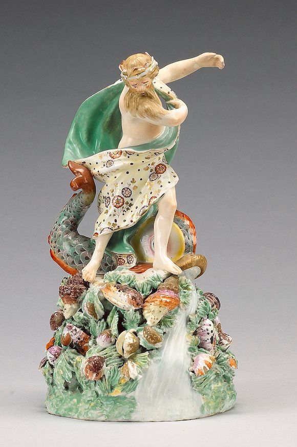Bonhams : A Derby figure of Neptune, late 18th century,