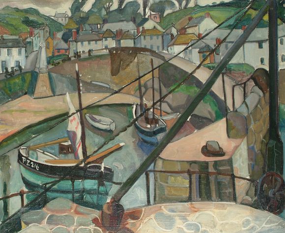 Bonhams : British School (20th Century) Mousehole Harbour Entrance 51 x ...