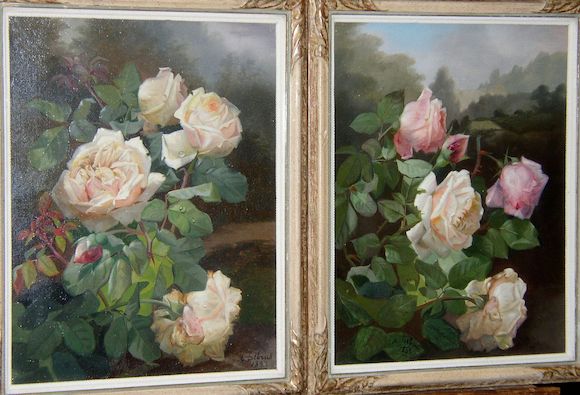 Bonhams : Alexandre Debrus (1843-1905) French White roses; white and ...