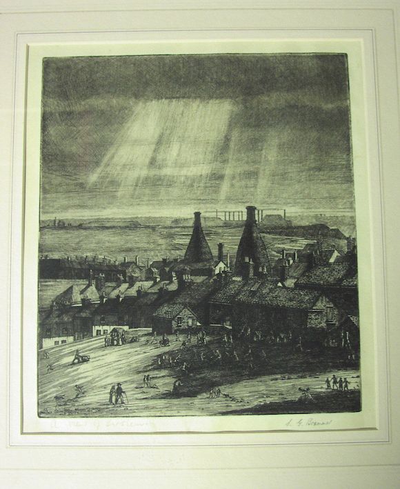 Bonhams : Leonard Griffith Brammer (1906-1994), Two etchings: "A view ...