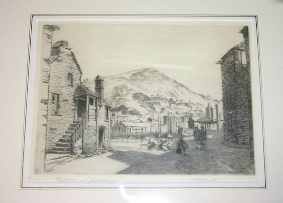 Bonhams : Seven various etchings: Robert H Smith, view of Polperro ...