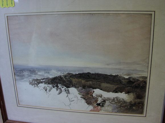 Bonhams : Alfred William Hunt (1830-1896) Rocky hillside near ...