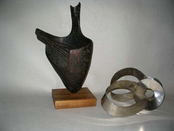 Bonhams : Edward Barker, 'Orpheus', bronze on wooden base together with ...