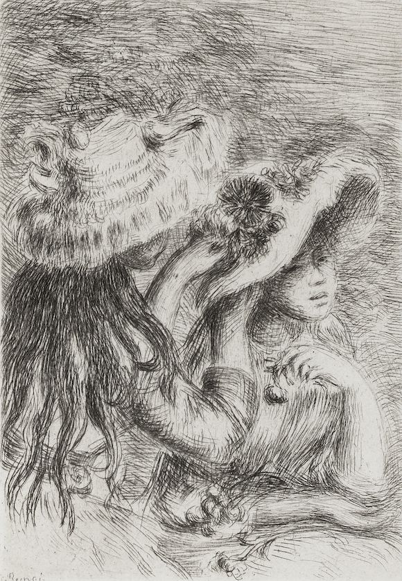 Bonhams : Pierre-Auguste Renoir Le Chapeau Epingle Etching, 1894, on ...