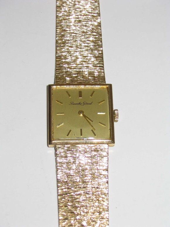 Bonhams : Beuche Girod a mid-size 9 carat gold wristwatch,