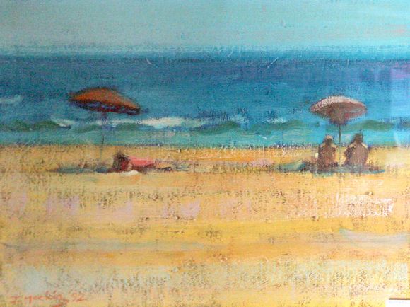 Bonhams : John Mackie (contemporary) Beach scene