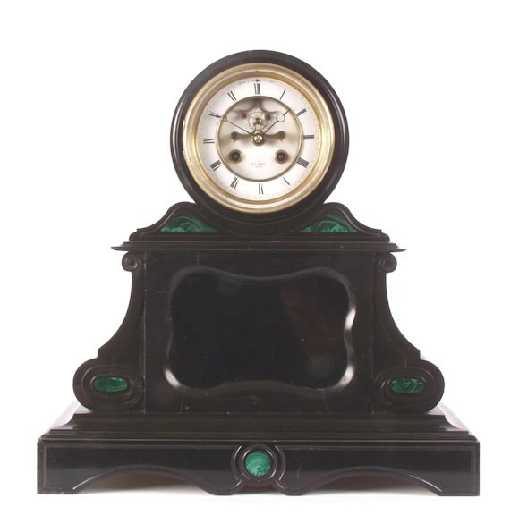 Bonhams : A late 19th Century black slate mantel clock 1 Henry Marc Paris,