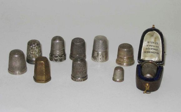 Bonhams : A collection of silver and other thimbles