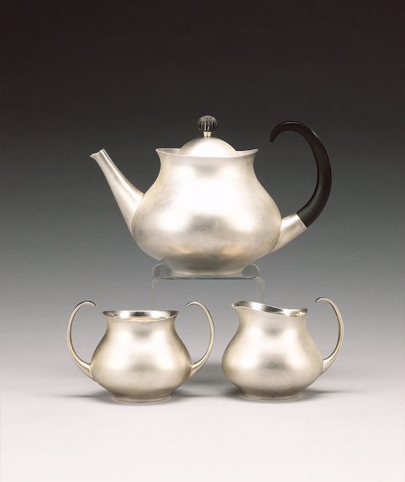 Bonhams : ERIC CLEMENTS : A silver three piece tea service, by Mappin ...