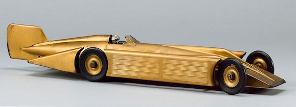 Bonhams : A Kingsbury tinplate Golden Arrow Land Speed Record car